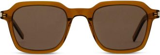 Saint Laurent Eyewear Sonnenbrille mit Logo-Print - Braun