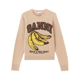 Ganni Damen, Strickwaren, Beige, XSGr&ouml;&szlig;e