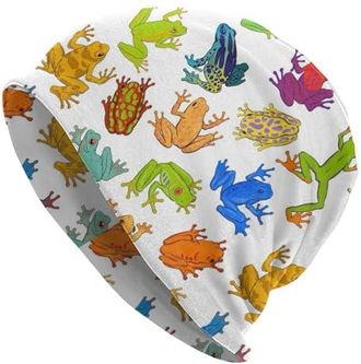 Generic Beanie Grenouille Rainbow Coloré Bonnet Tricoté Classique Doux Bonnet Thermo pour Homme Temps Froid Ski
