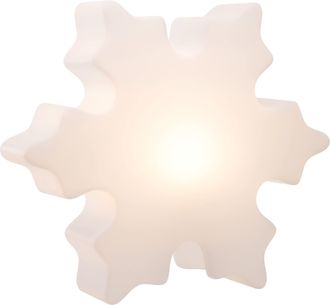 8 Seasons design Shining Crystal LED Schneeflocke (Ø 60 cm, weiß) E27 Fassung inkl. Leuchtmittel in warmweiß, Tischlampe, Deko Winter beleuchtet, Stimmungslicht