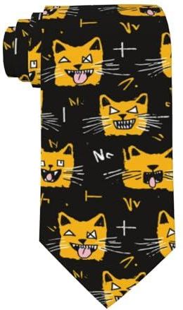 Generic Chats Jaunes Joueurs Cravates Hommes Décontractée Cravates Polyvalente Cravate Pour Adultes Soirée Mariages