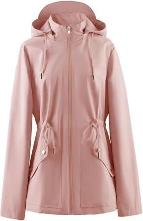 Generic Veste de pluie l&eacute;g&egrave;re &agrave; capuche pour femme 2026, rose, XXL