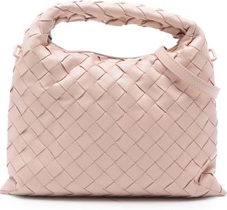 Bottega Veneta Hobo Bags - Mini Calfskin Intrecciato Hop Satchel - Gr. unisize - in Gold - f&uuml;r Damen