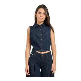 Guess Damen, Blusen & Hemden, Blau, SGr&ouml;&szlig;e