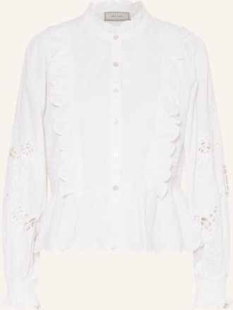 Neo Noir Neo Noir Bluse Petrine Mit Lochspitze Und Rüschen weiss