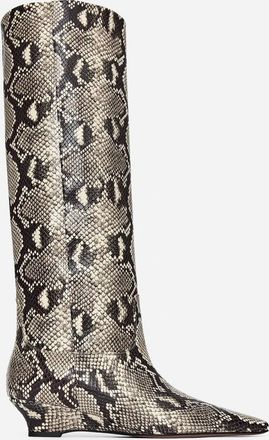 Arket Lederstiefel Mit Keilabsatz -Schwarz