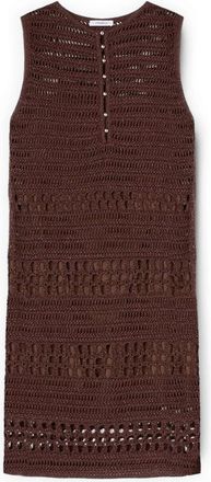 Motivi Femme, Robes, Brun, Taille: 42 FR Crochet knit sheath dress