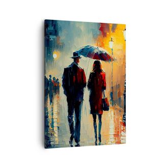 Arttor Bilder auf Leinwand Romantik Paar Landschaft Leinwandbild mit Rahmen 50x70cm Wandbilder Dekoration Wohnzimmer Schlafzimmer K&uuml;che Deko Gro&szlig; Wanddeko Bi