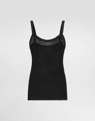 Dolce & Gabbana Top Aus Spitze - Frau Collection Schwarz 38