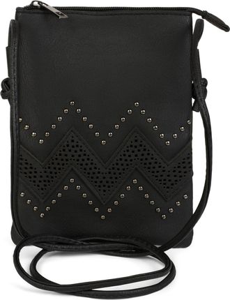 styleBREAKER Umh&auml;ngetasche Mini Umh&auml;ngetasche ZickZack Cutout Nieten