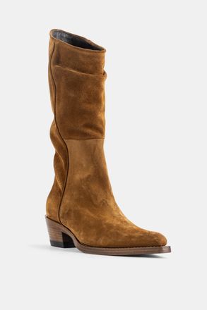 Khaite Womens Clive 35 Camel Suede Boots Brown