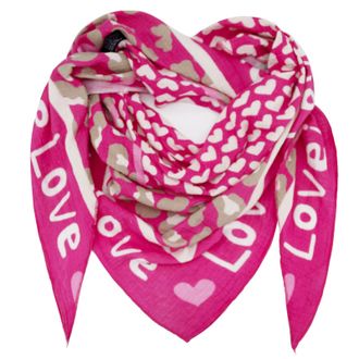 Glamexx24 Damen Schal Dreieck Schal Love Herz Baumwolle Dreieckstuch Schal f&uuml;r Fr&uuml;hling, Sommer, Herbst, Winter Made in Italy