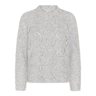 Kaffe Rundhals-Strickpullover - - Knitwear - Damen - Grau - S