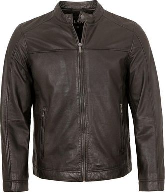 Jilani Lederjacke Jamie Jilani - Herren Lederjacke Lammnappa dunkelbraun