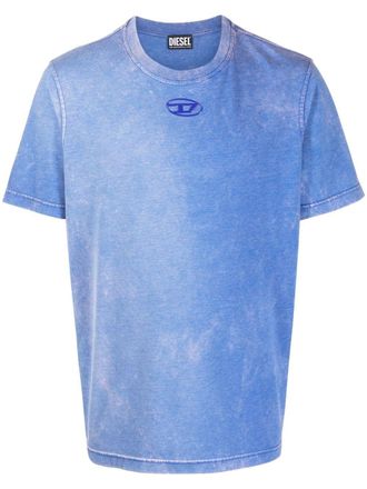 Diesel t-shirt à imprimé tie-dye - Bleu