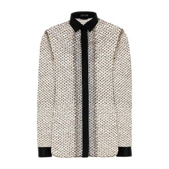 Tom Ford Bluse mit Flock-Polka-Dot-Spitze und Spitzenbesatz - - Blouses & Shirts - Damen - Beige - 2XS