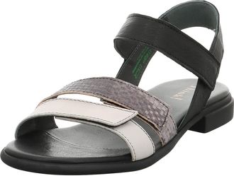 Think Damen KAMAA chromfrei gegerbte nachhaltige Sandale, SCHWARZ/KOMBI 0010