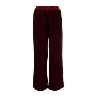 Gold Hawk Rubinrote Samthose mit elastischem Bund - - Trousers - Damen - Rot - XS