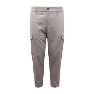PESERICO Homme, Pantalons, Gris, Taille: XL Pantalon Cargo en Mélange de Laine