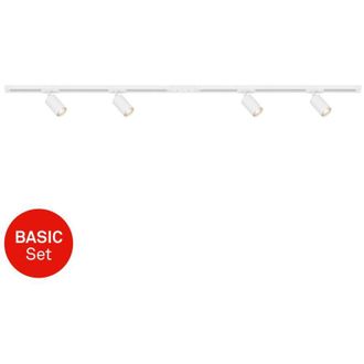 Briloner Rail Schienensystem, Starterset, 4x GU10 Spots, Schwenkbar, Drehbar, Wei&szlig;, 1,5 m