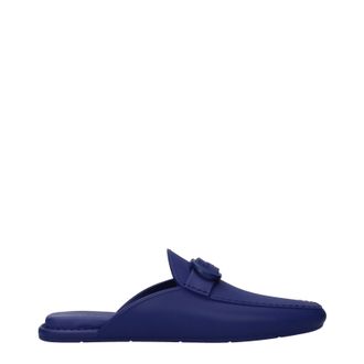 Ferragamo Hommes Claquettes et sabots Jelly en cuir bleu