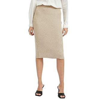 Vila VIRIL Pencil HW Knit Skirt-Noos Jupe, Natural Melange, S aux Femmes