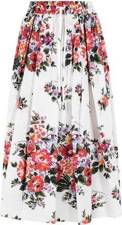 Dolce & Gabbana Jupe en coton blanc Fiori