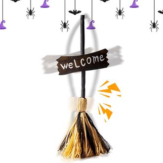 Generic Hexenbrom - Zubeh&ouml;r f&uuml;r animierte Hexen, leuchtend, Broomsticks Halloween tanzend | Spooky Klangdekoration f&uuml;r Spukveranda, Innendekoration f&uuml;r Partys