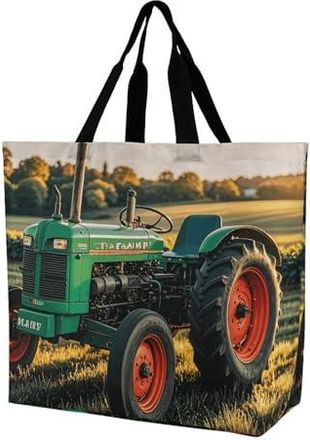 Generic Tracteur Agricole De LEntreprise Sac Courses Imperm&eacute;able Tote Bag R&eacute;utilisable Sac Cabas Pour Gym Shopping Universit&eacute;
