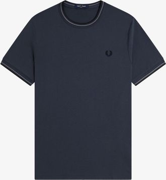 Fred Perry Softes T-Shirt mit Logo-Stickerei und Kontrastb&uuml;ndchen in
