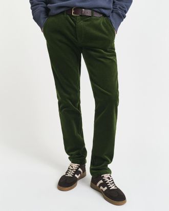 GANT Herren Slim Fit Cord Chinohose (44/36) COUNTRY Grün