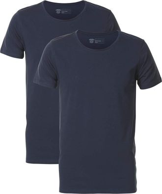 Petrol Industries Herren 2er-Pack T-Shirts Basic - Rundhalsausschnitt - Kurzarm - Multipack - Herrenbekleidung - Blau - XXXL