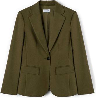 Motivi Femme, Vestes, Vert, Taille: 34 FR Blazer Crois&eacute; en Coton et Viscose