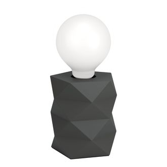 Eglo Tischlampe Swarby, 1 flammige Tischleuchte, Industrial, Nachttischlampe aus Zement in Grau, Wohnzimmerlampe, Lampe mit Schalter, E27 Fassung