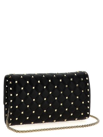 Valentino Garavani Rockstud Spike Nappa Leather Shoulder Bag - Black