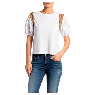 Replay Damen W3681 T-Shirt, 001 White, S