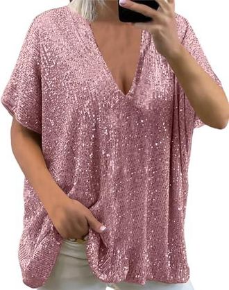 Onsoyours Femmes T-Shirt Manches Chauve Souris Chemise Sweatshirt Épaules Dénudées Tops Chemisier Manches Longue A Rose 52