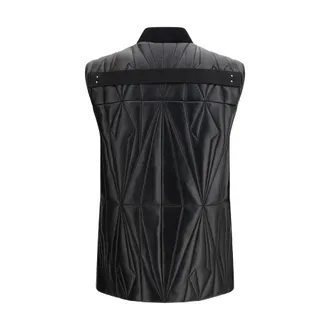 Moncler Mens Black Lamb Ovis Aries Sleeveless Jacket Clothing