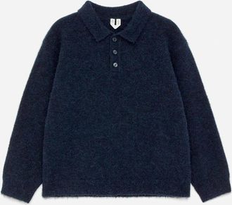 Arket Polopullover Aus Alpakawolle Und Wolle -Blau