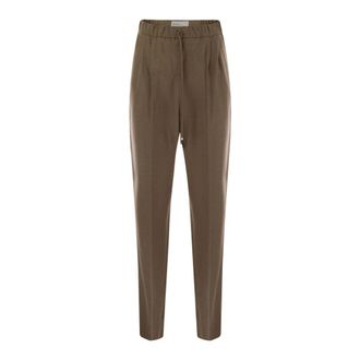 Max Mara Wollmischung Faltenhose - - Trousers - Damen - Braun - 3XS