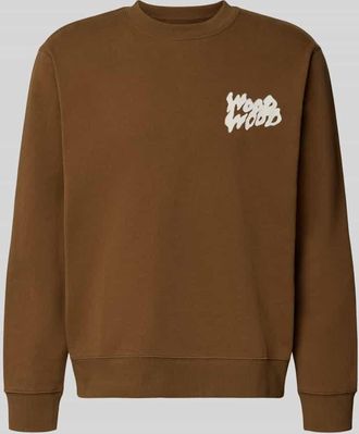 Wood Wood Sweatshirt mit Label-Print Modell Colter