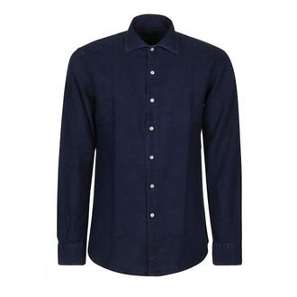 Fay Medio Langarmhemd - - Shirts - Herren - Blau - XL