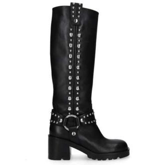 Strategia Schwarzer Hohe Stiefel mit Nieten - - Shoes - Damen - Schwarzk - 38 EU