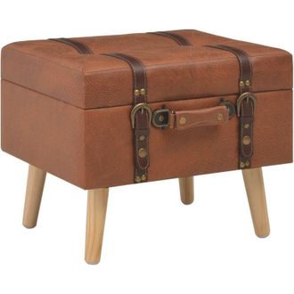 vidaXL Vidaxl - Tabouret de rangement 40 cm marron pâle similicuir