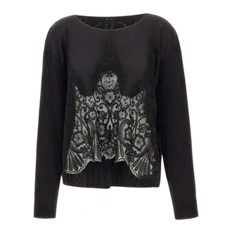 Maurizio Pull en maille &agrave; manches longues - Femme - Pulls - Noir - Taille: 38 FR