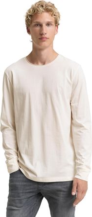 Tom Tailor Herren 1048032 Langarmshirt aus Baumwolle, 10348-Gardenia White, S