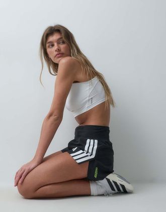 adidas adidas Running Adizero short noir &agrave; cordon contrastant