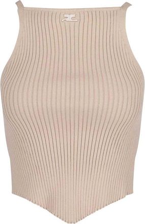 Courr&egrave;ges Pull Col Bateau - Beige