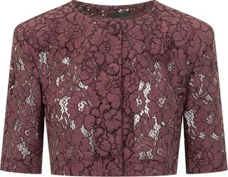 Pinko Pinko, Femme, Vestes, Rouge, Taille: 40 FR Veste Courte Orn&eacute;e de Dentelle