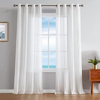 Nautica Classics Fenstervorhänge, leicht, 2 Paneele, transparent, 132,1 x 243,8 cm, Weiß